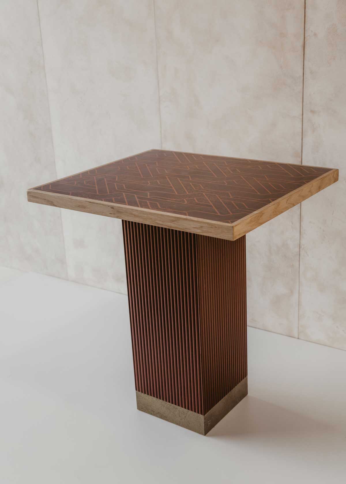 Retro Square Table Top with Oak Edge - KAVA Surfaces - Eco-friendly ...